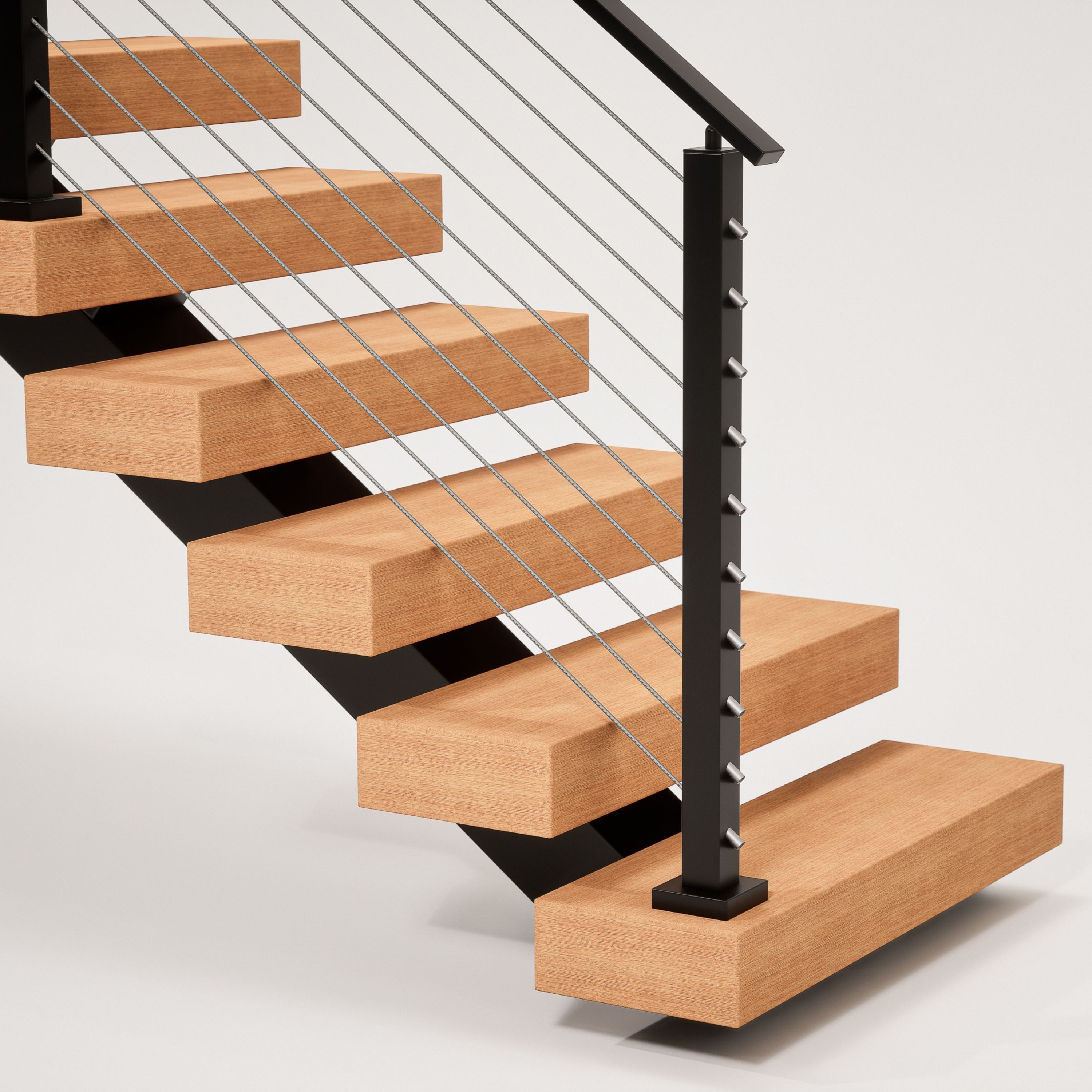 Straight Mono Stringer with Cable Railing | Viewrail