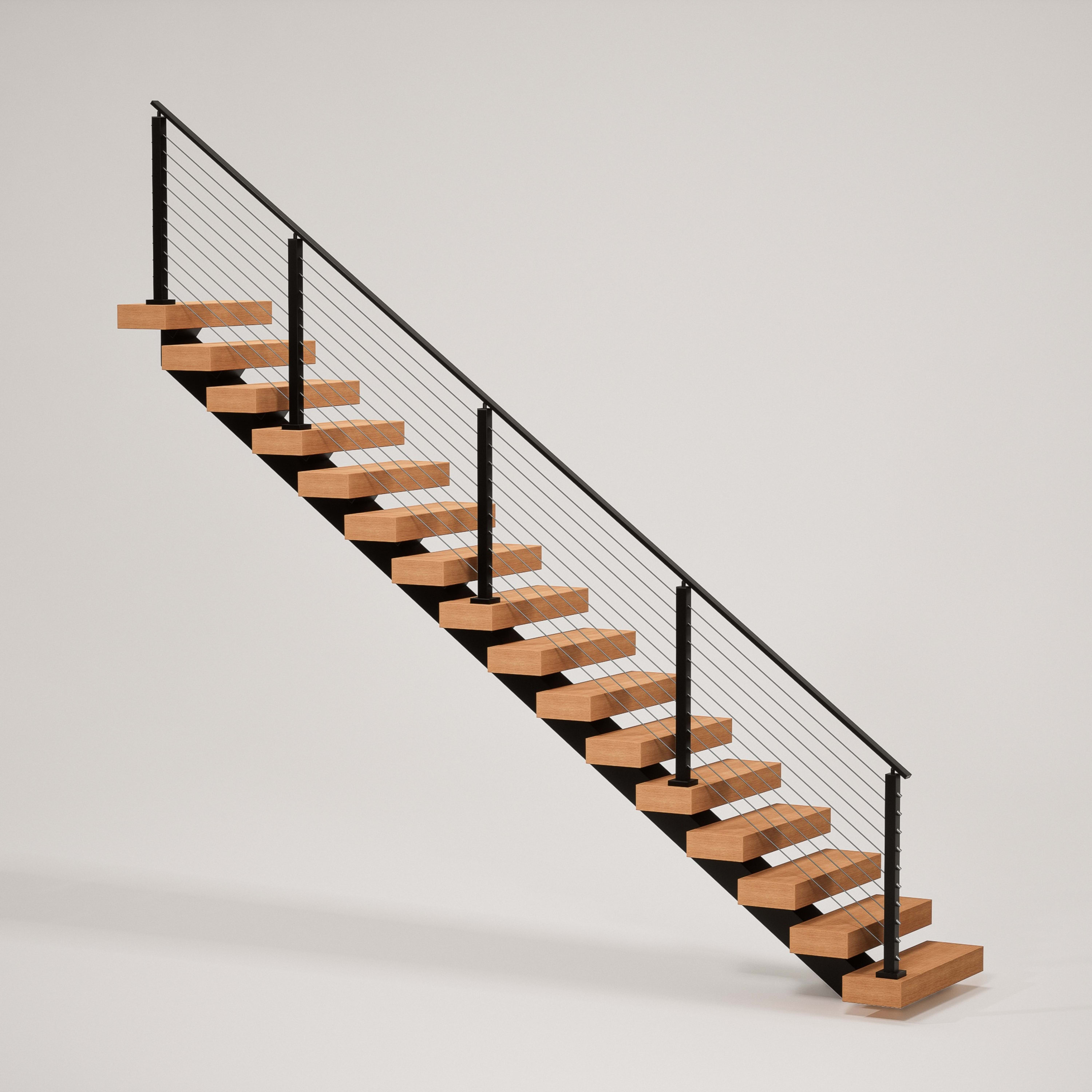 Straight Mono Stringer with Cable Railing | Viewrail