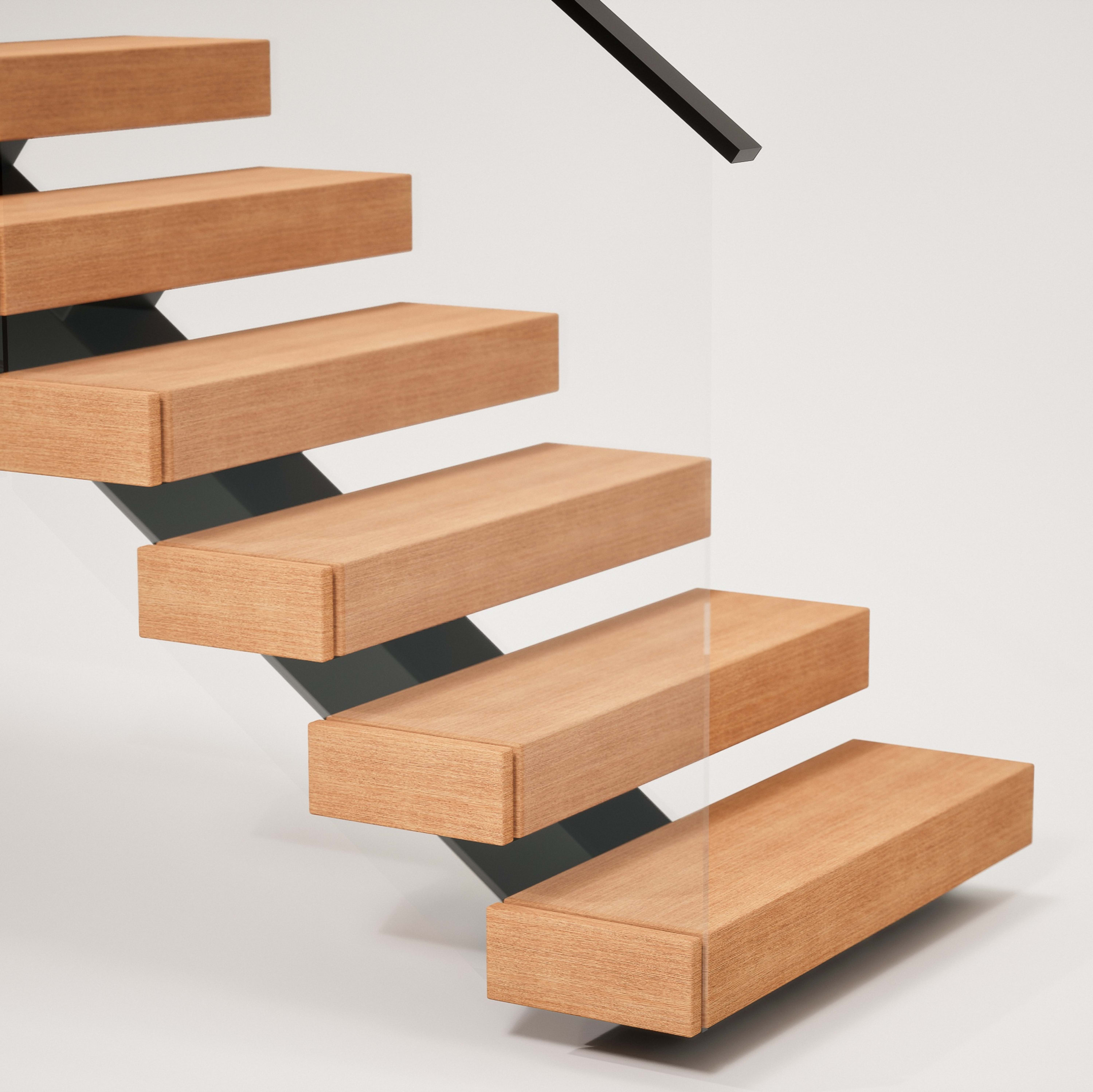 Straight Mono Stringer with Glass Railing | Viewrail