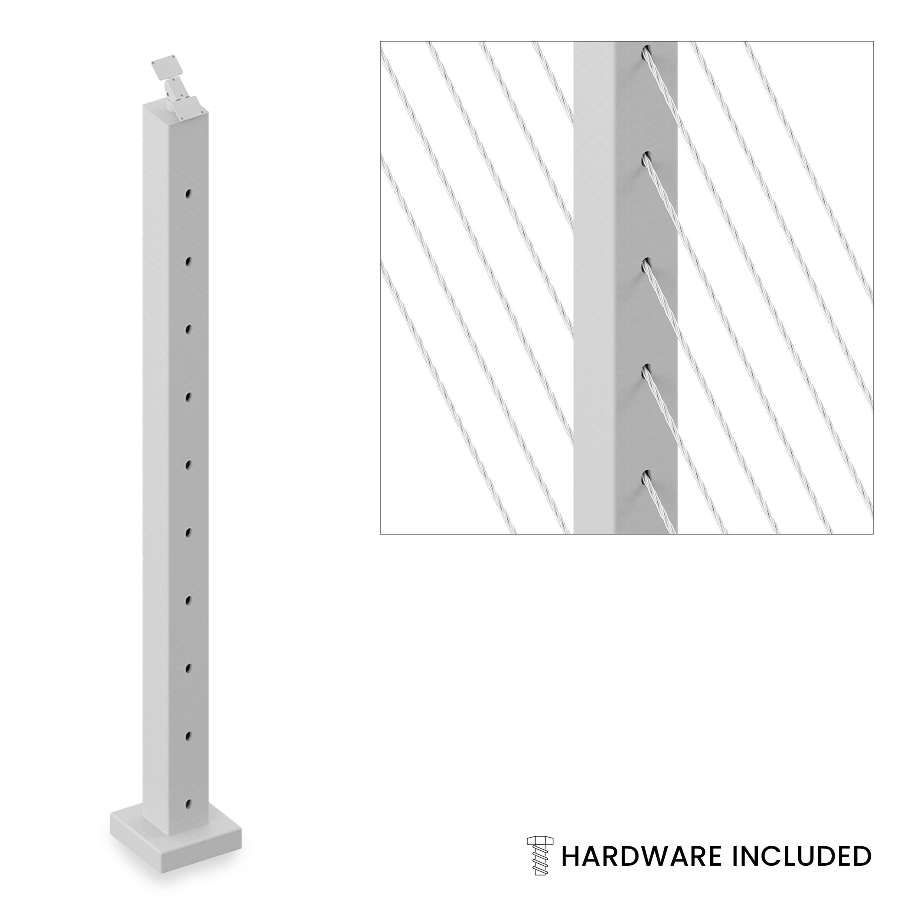 Angle Line Cable Railing Post | Viewrail
