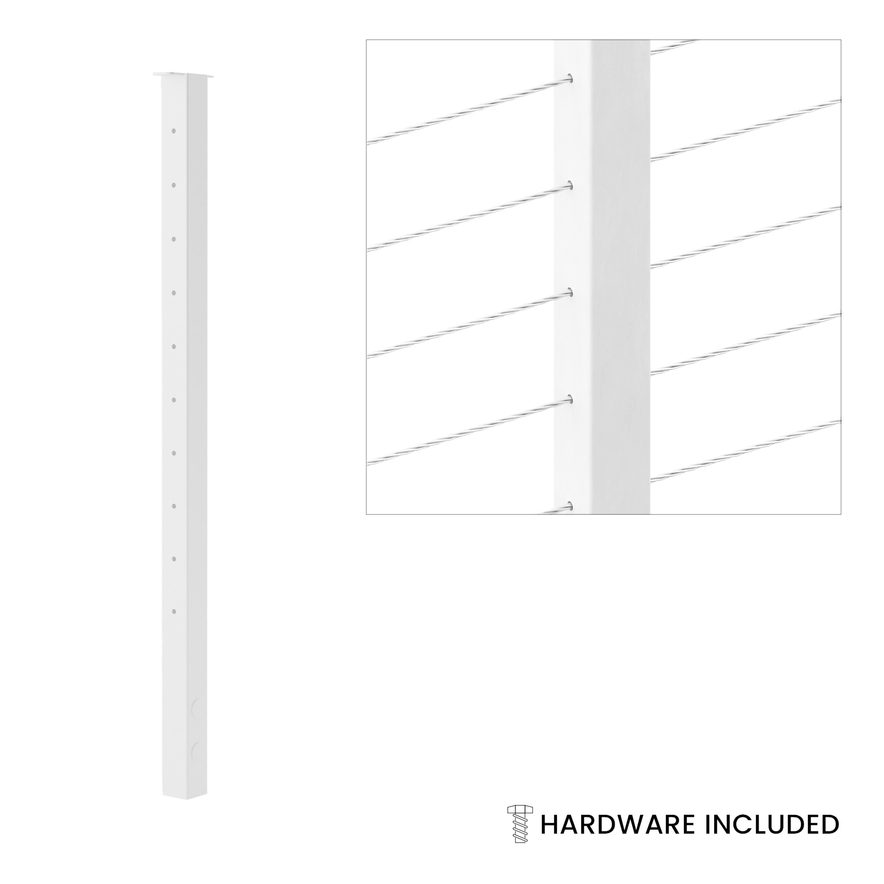 Side Mount Level Line Cable Railing Post | Viewrail